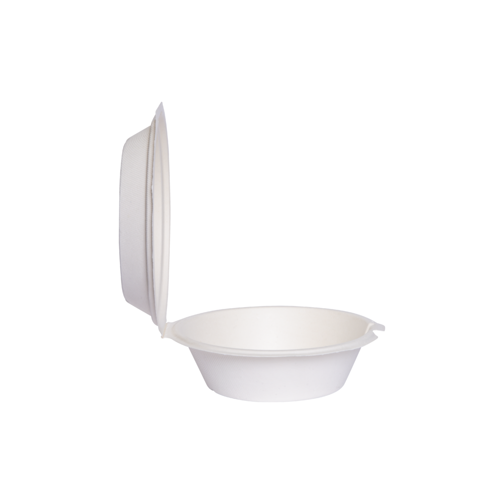 Disposable Round Bagasse Clamshell Bowl - Eco Packaging - GoSiTrade